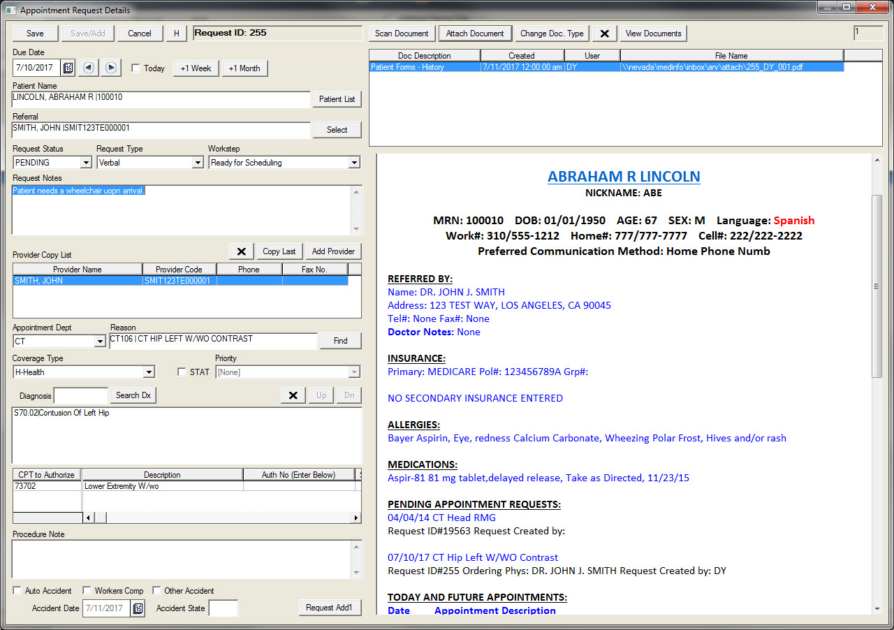 Appointment Request View