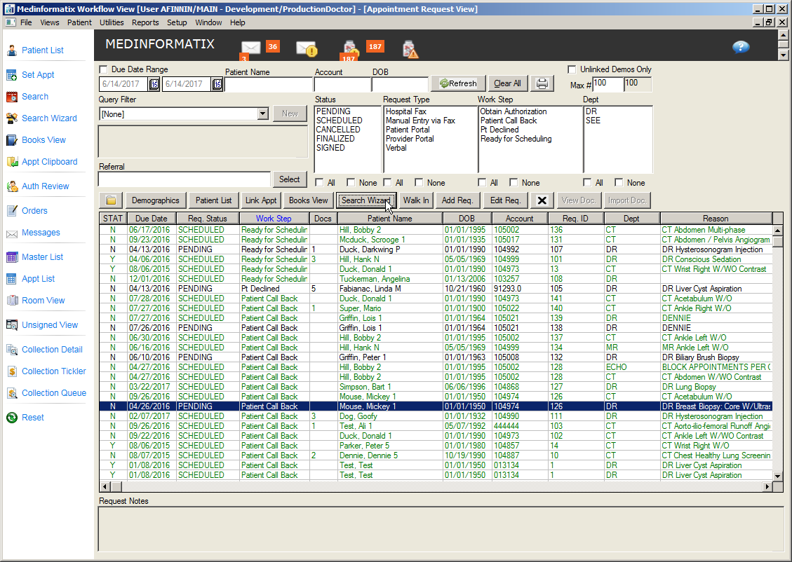 Appointment Request View