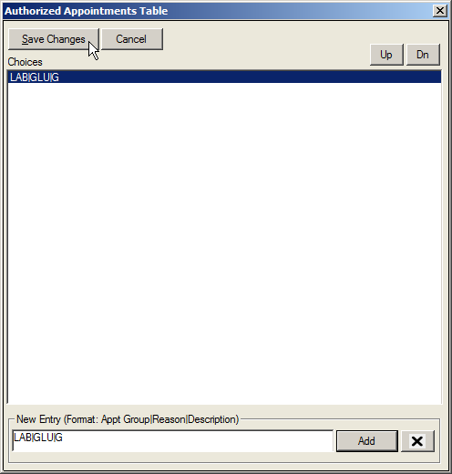 Billing Setup Tables