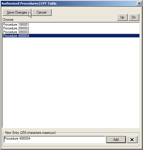 Billing Setup Tables