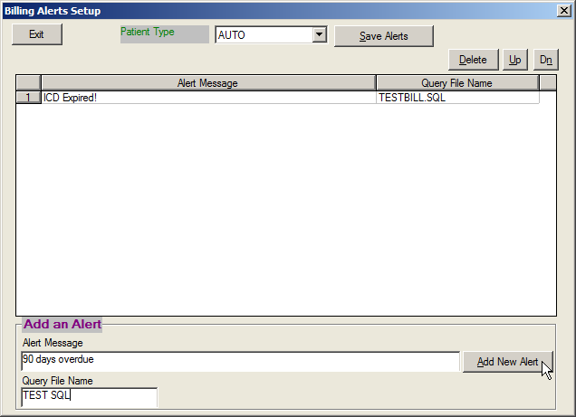 Billing Setup Tables