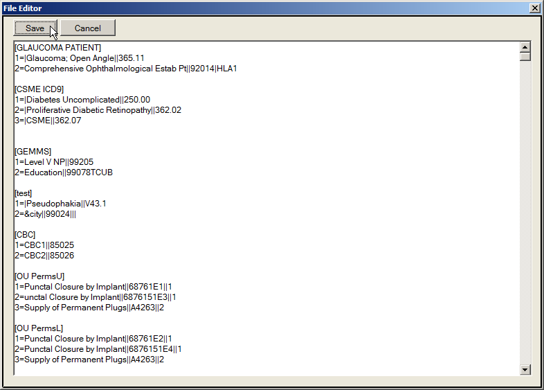 Billing Setup Tables