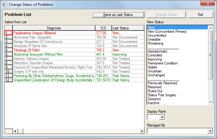 Change Diagnosis Status