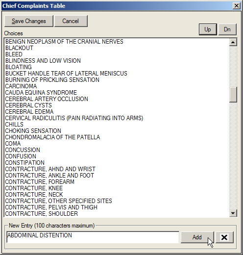 Clinical Setup Tables