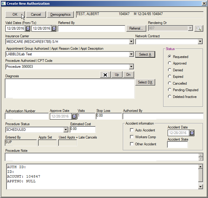 Billing Setup Tables