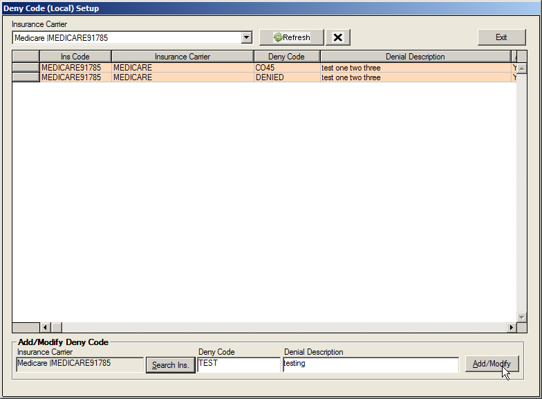 Billing Setup Tables