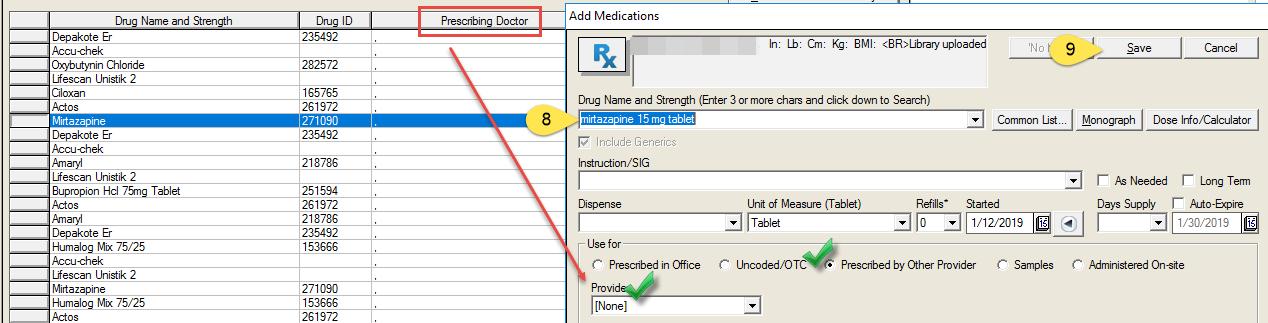 9 – PREVIOUS MEDICATION HISTORY