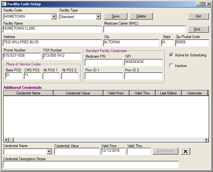 Demographics Setup Tables