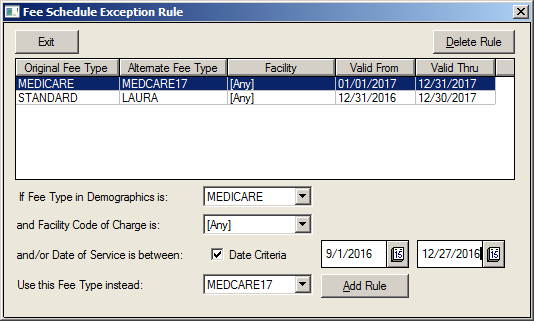 Billing Setup Tables