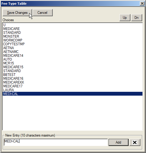 Billing Setup Tables