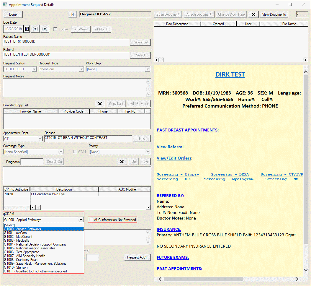 Appropriate Use Criteria (AUC)