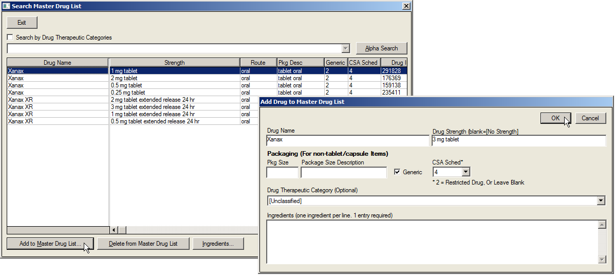 Clinical Setup Tables