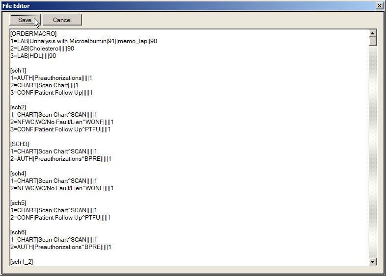 Clinical Setup Tables