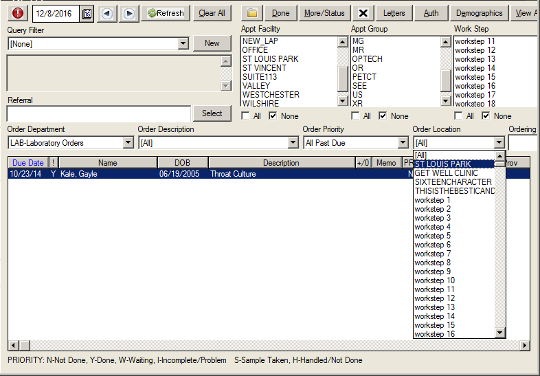 Clinical Setup Tables