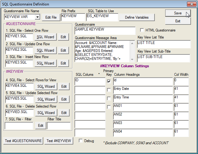 SQL Questionnaire