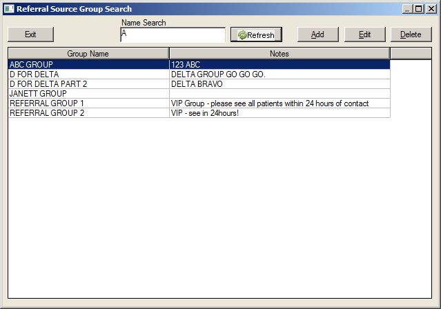 Demographics Setup Tables