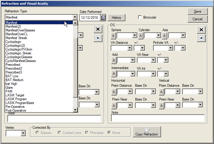 Clinical Setup Tables