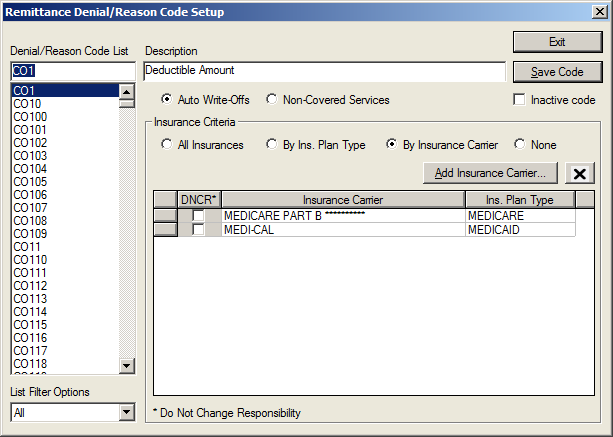 Billing Setup Tables