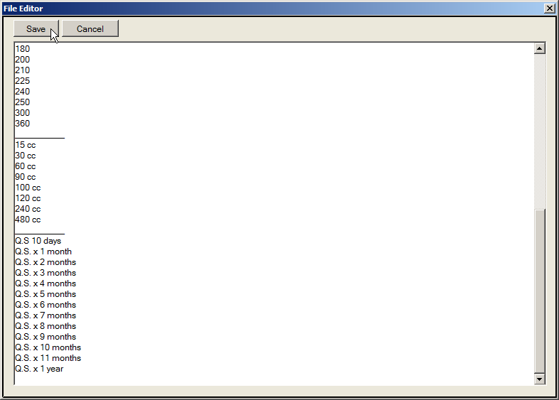 Clinical Setup Tables