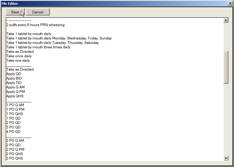 Clinical Setup Tables