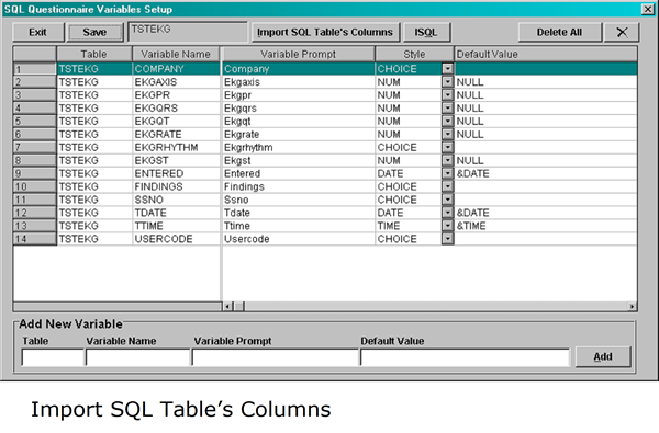 SQL Questionnaire