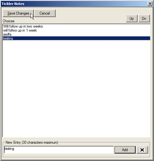 Billing Setup Tables